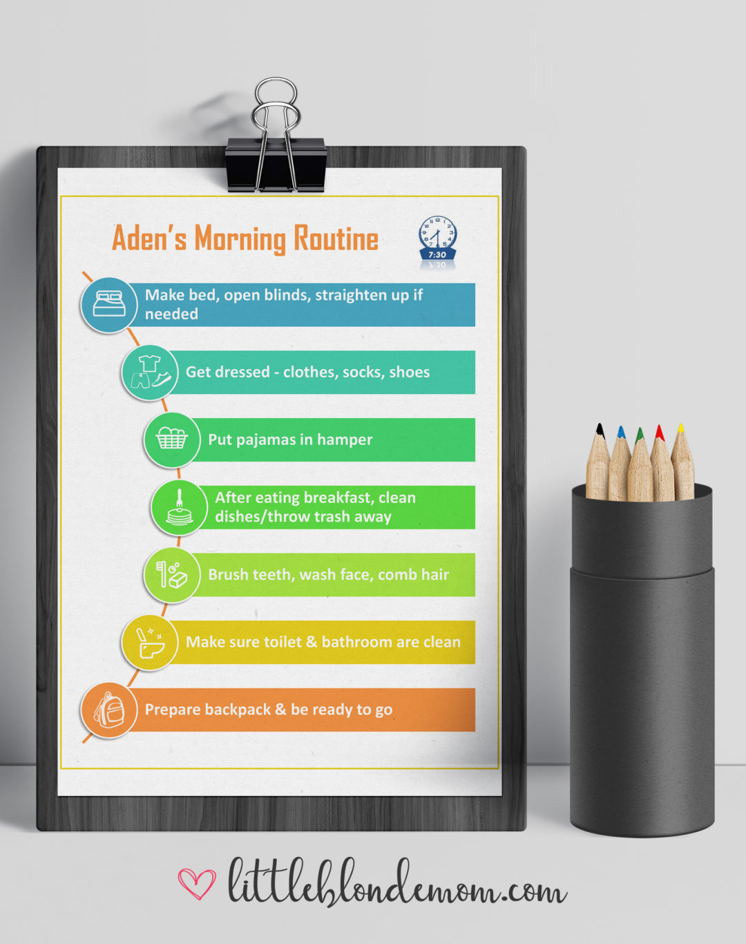 Routine Printables for Pre-Tween Boy - little blonde mom