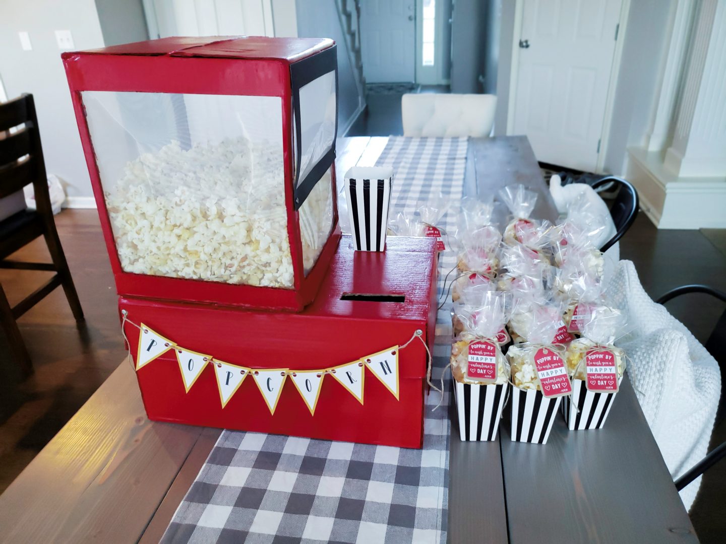 Popcorn Machine Valentine’s Box + Free Printables - little blonde mom